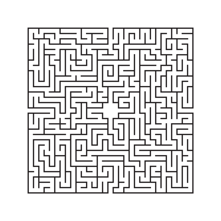 Labyrint (40x40 cm) • Kulform • Grafisk, stilren och kul dekor till bordet.